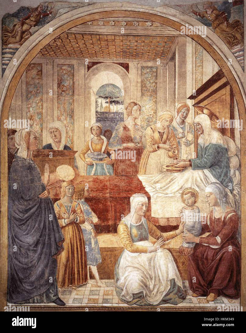 'The Birth of Mary' by Benozzo Gozzoli is a notable Renaissance artwork ...