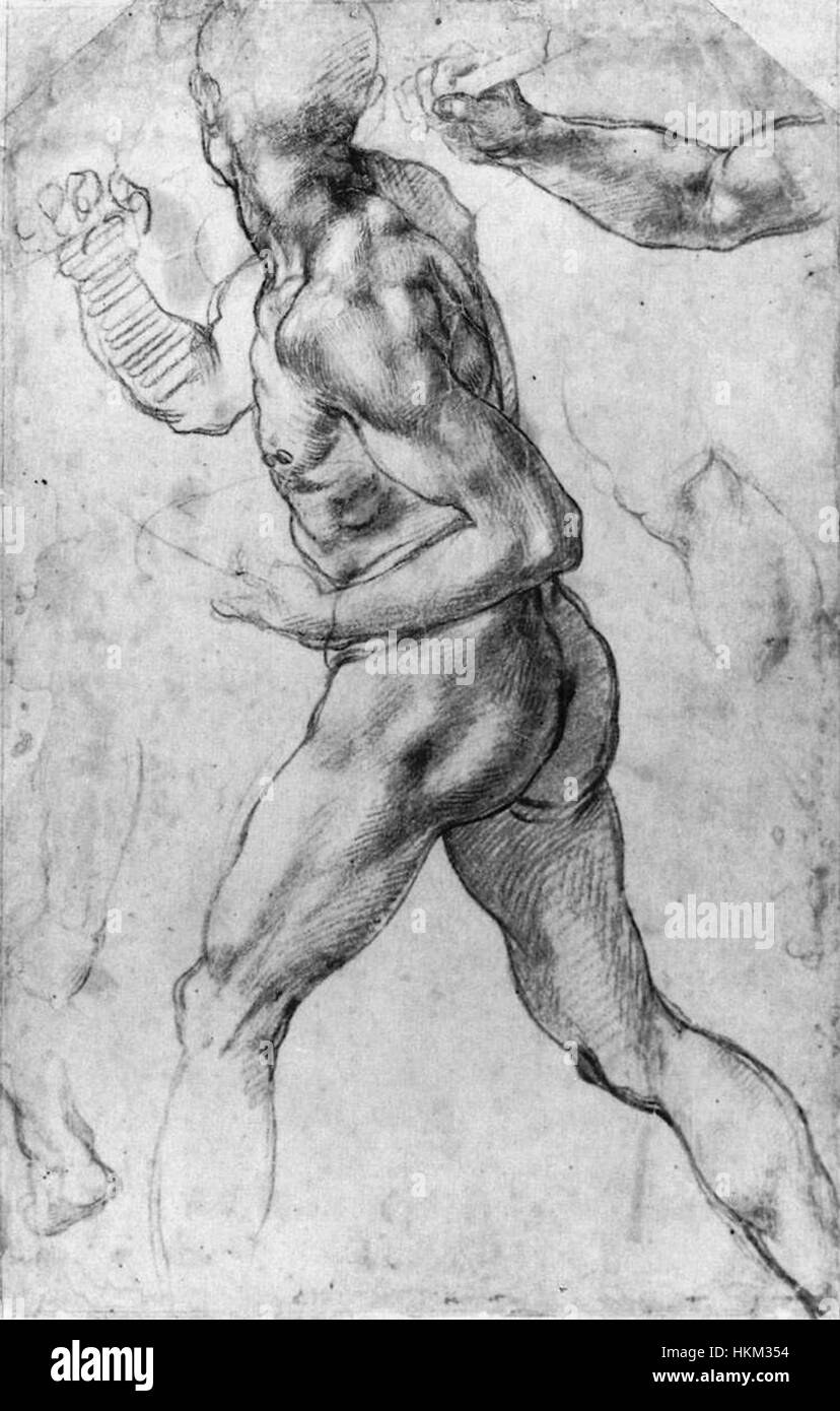 A historic depiction of the Battle of Cascina, focusing on a moment of ...