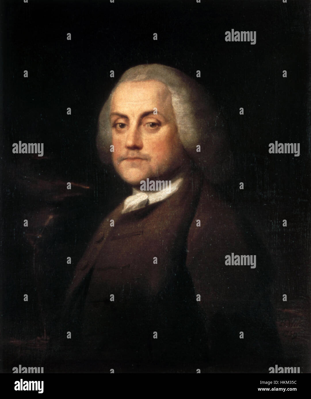 This oil painting from 1759 depicts Benjamin Franklin, one of America's ...