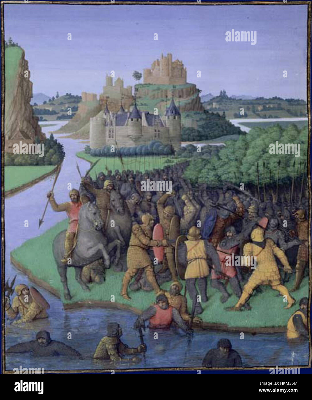 This painting titled *Bataille le jour du sabbat* depicts a historical ...