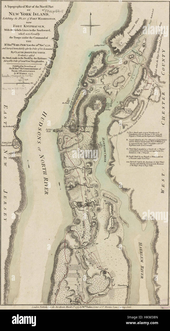 This map of the *Battle of Fort Washington*, created by Sauthier ...