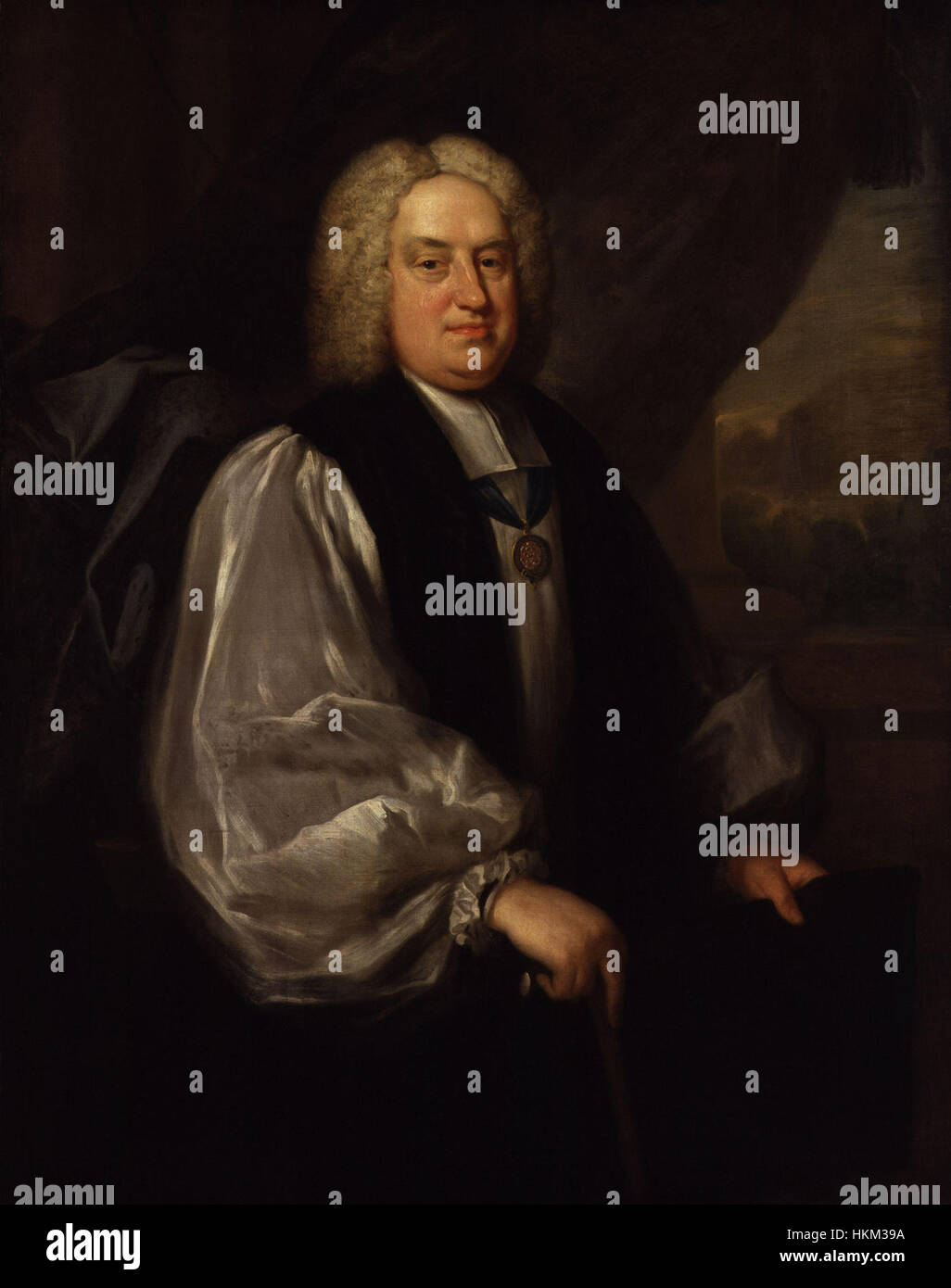This portrait by Sarah Hoadly depicts Benjamin Hoadly, an English ...