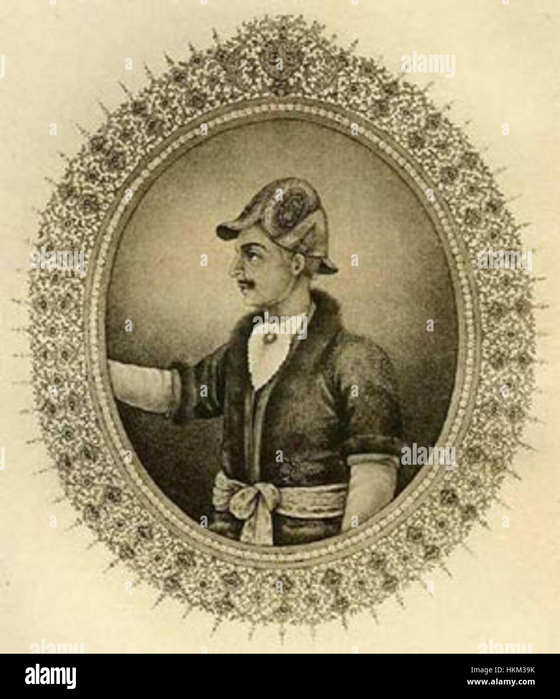 This portrait of Bhimsen Thapa, a prominent historical figure in Nepal ...