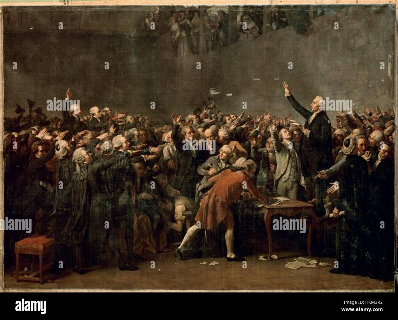 This painting by Couder depicts the historic event of the Tennis Court ...