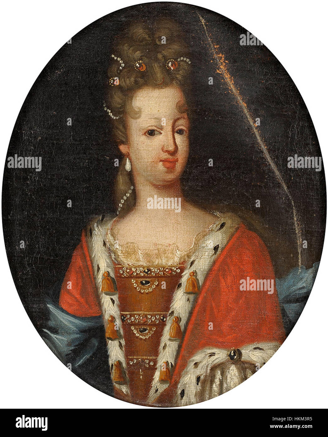 This 18th-century portrait, likely created around 1700, captures the ...