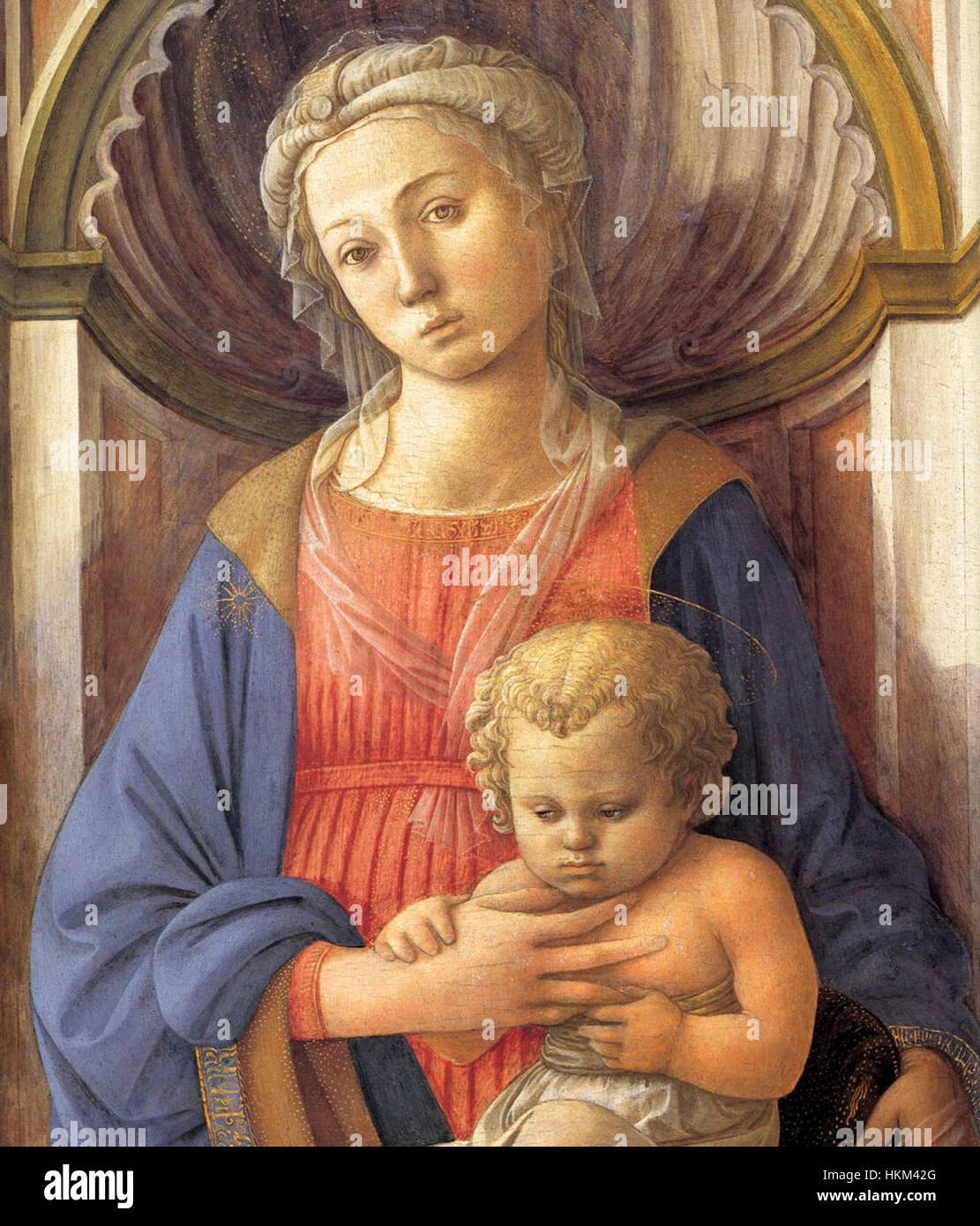 Fra Filippo Lippi - Madonna and Child (detail) - WGA13195 Stock Photo - Alamy