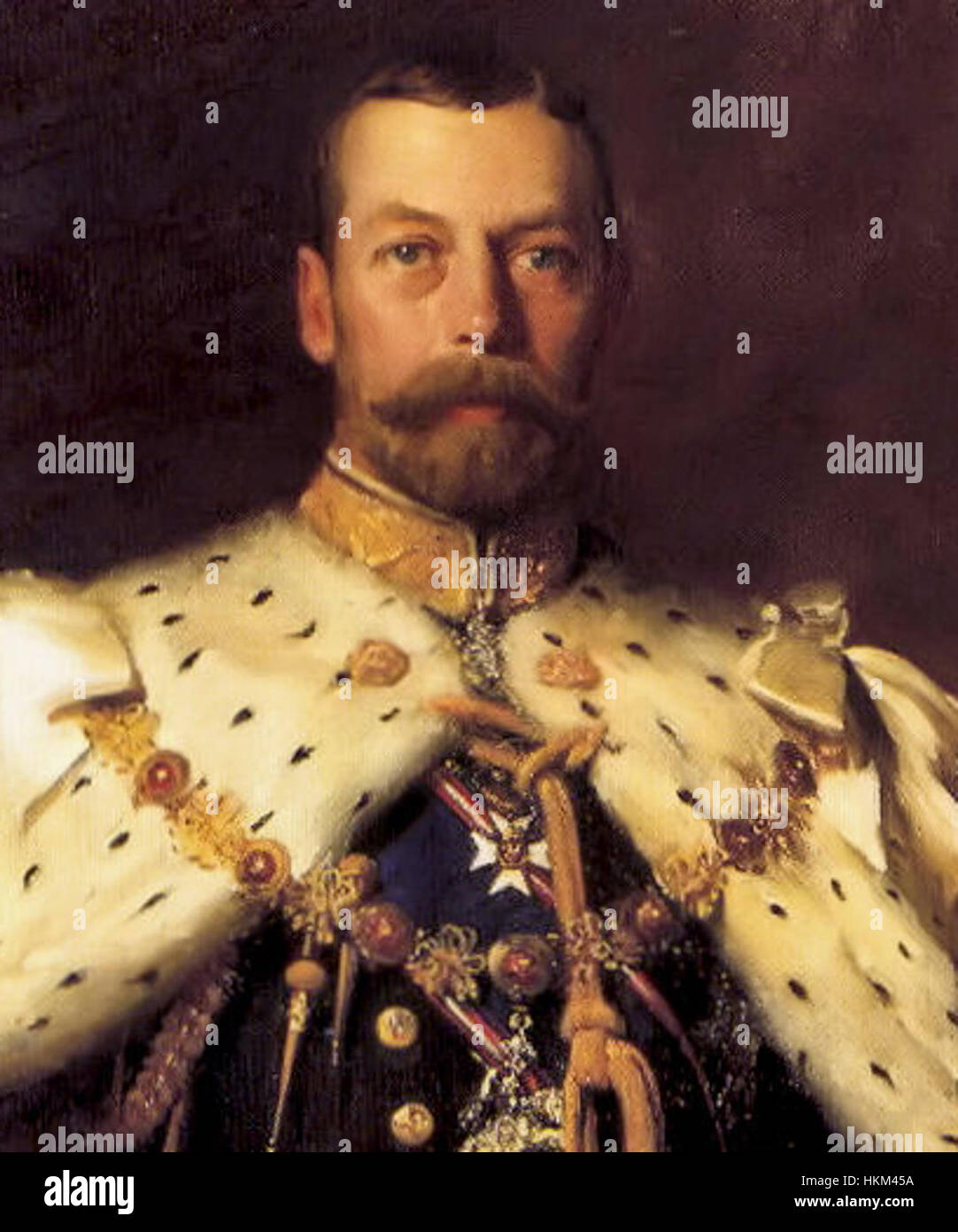This portrait features the head of George V of the United Kingdom, a ...