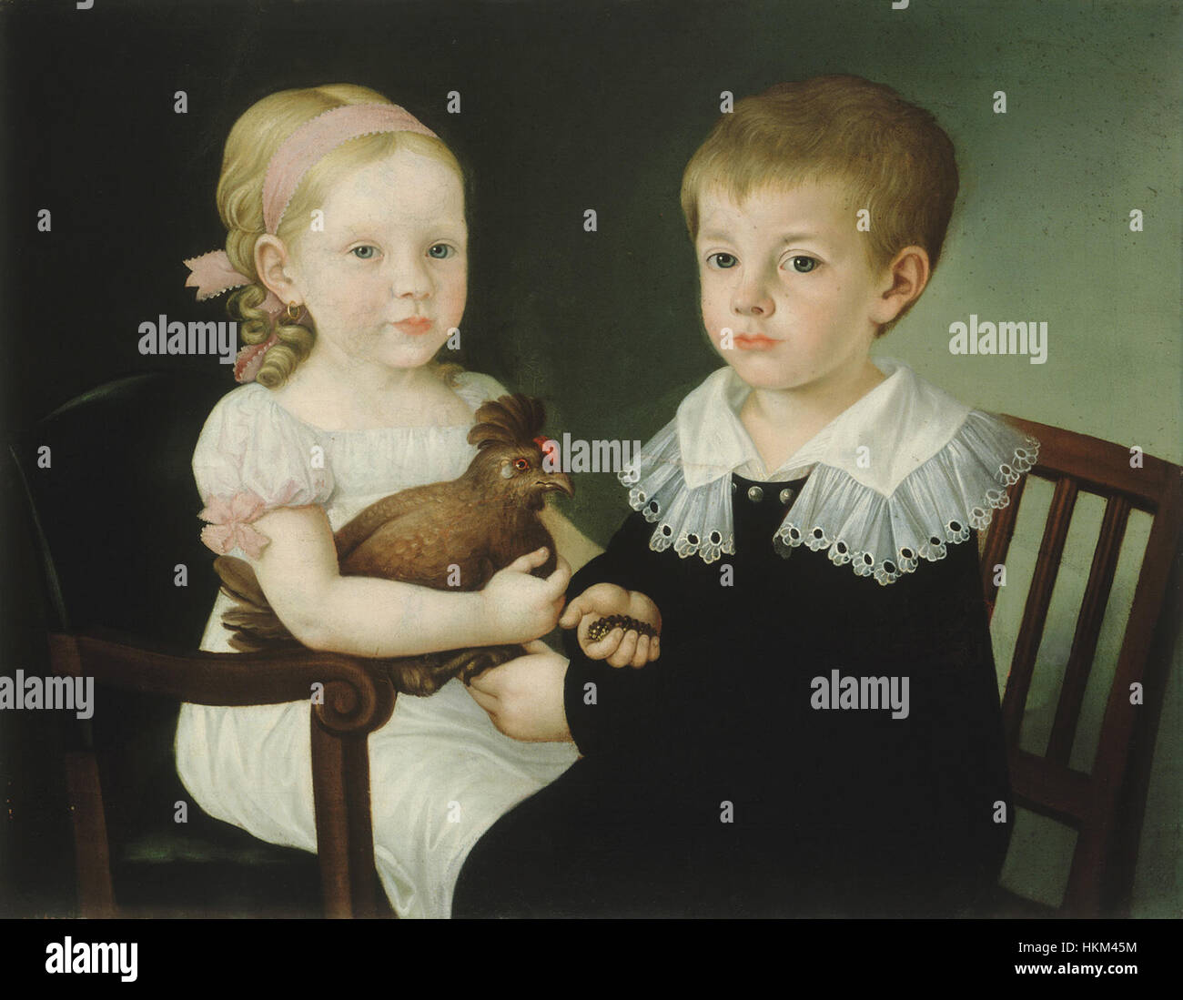 This painting by Langus features *Julija and Janez Primic*, a depiction ...