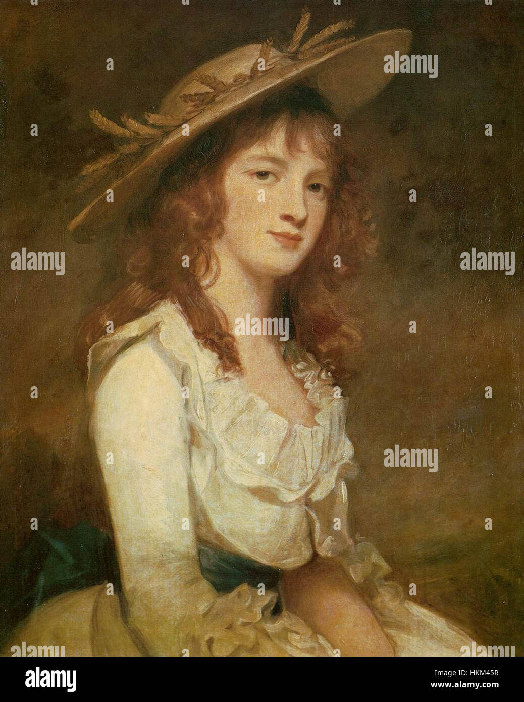 This portrait, 'Miss Constable' by George Romney, captures the elegance ...