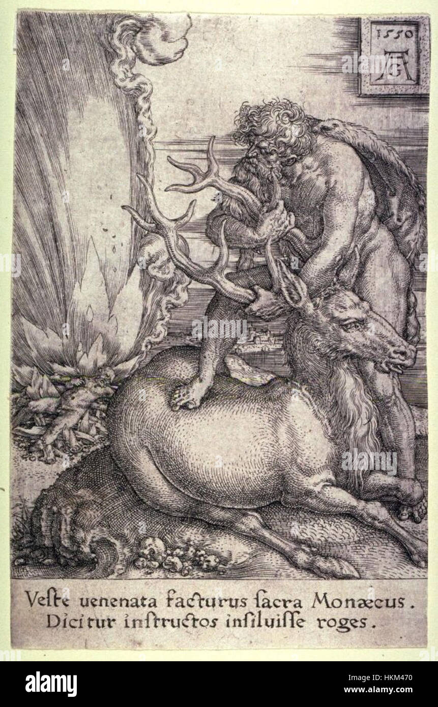 Heinrich Aldegrever's 1550 work 'Herkules und die kerynitische ...