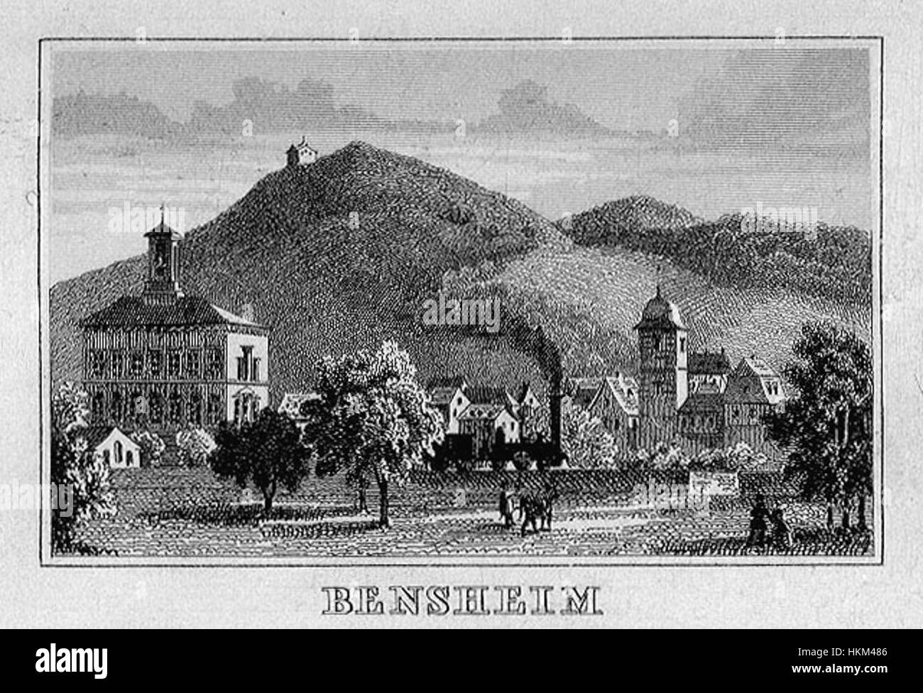 An image from 1849 of Bensheim, a town in Germany, capturing its ...