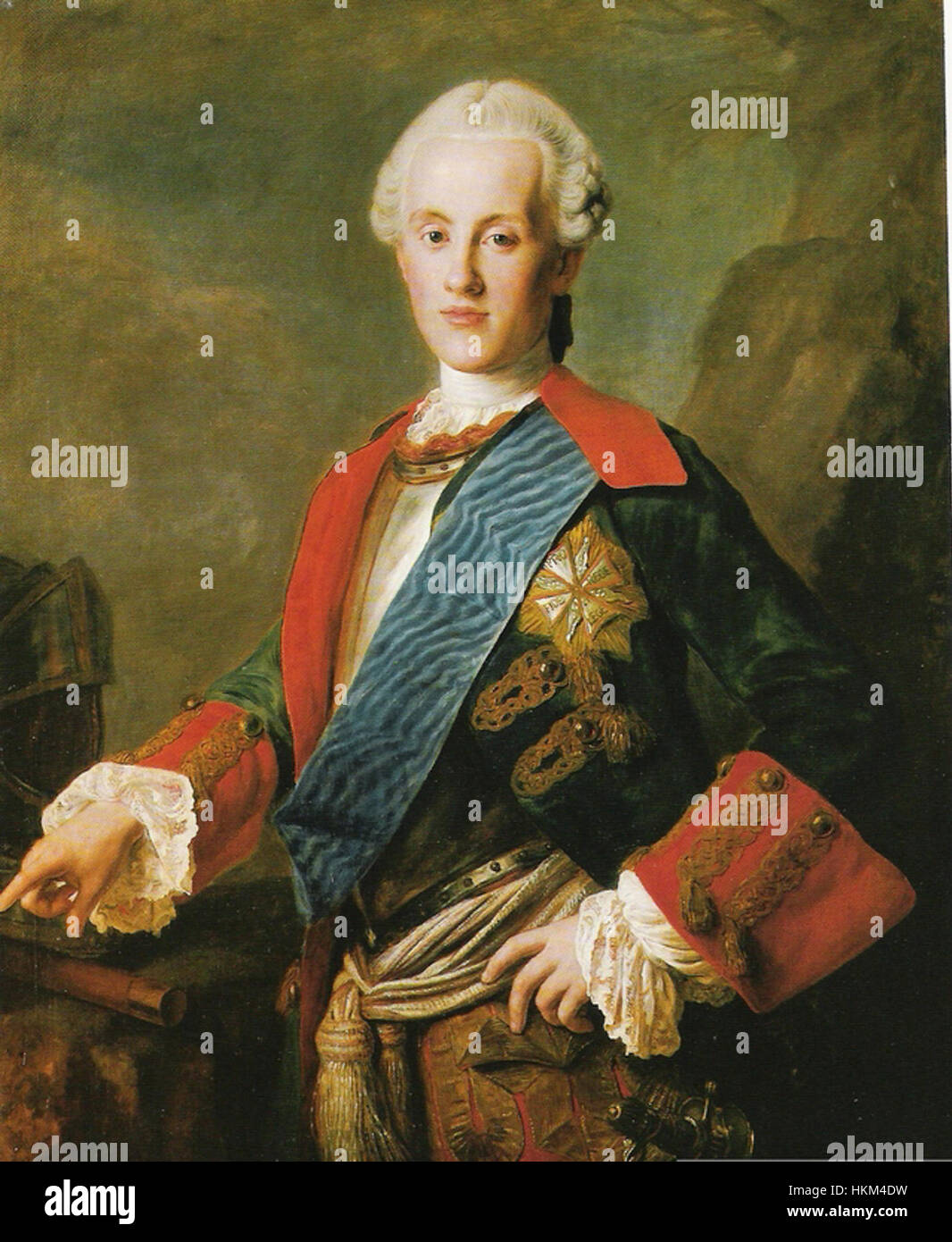 This portrait depicts Carl Christian Joseph of Saxony, a prominent ...
