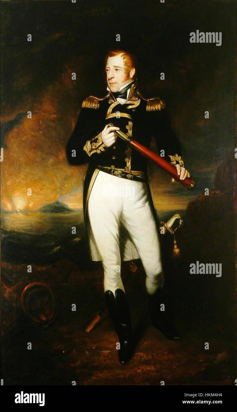 A portrait of Lord Cochrane, painted by James Ramsay. The painting ...
