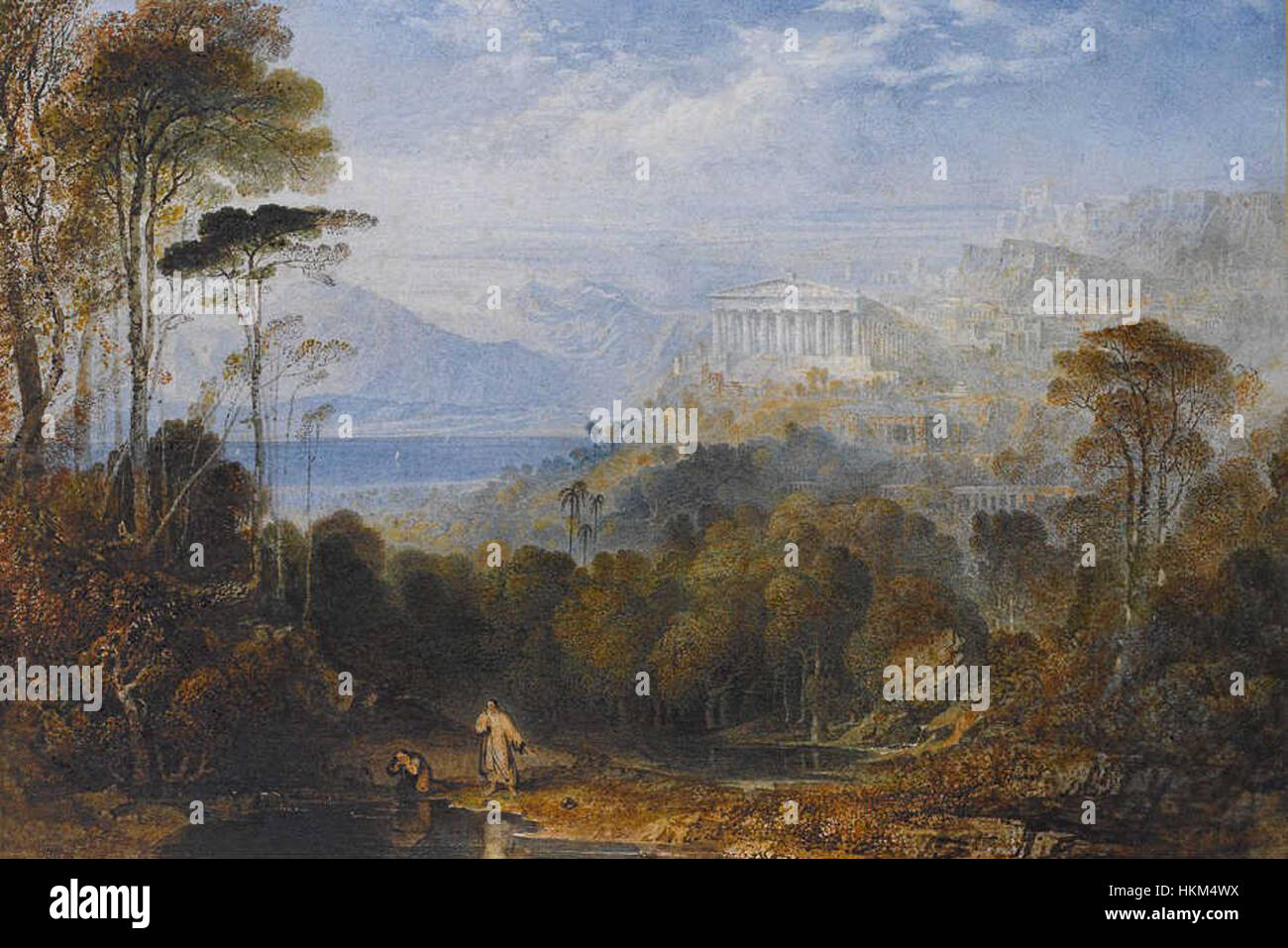 John Martin’s *Diogenes Throwing Away His Cup* depicts the legendary ...