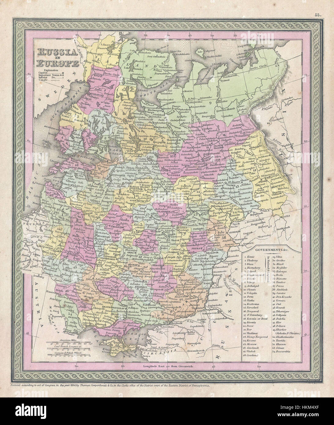 Map russia russian 1800s hi-res stock photography and images - Alamy