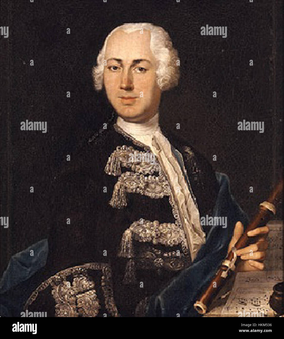 This painting by Gerhard portrays Quantz, a famous composer and ...