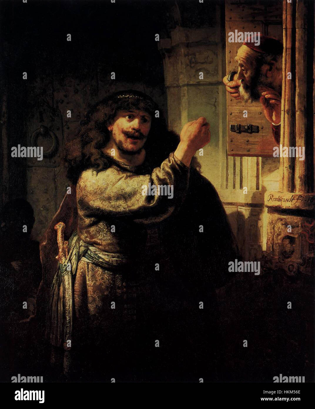 Rembrandt's 'Samson Accusing His Father-in-Law' depicts a dramatic ...