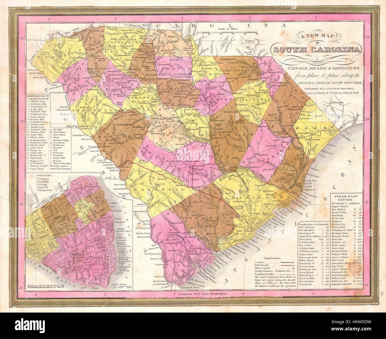 Burroughs map of south carolina hi-res stock photography and images - Alamy