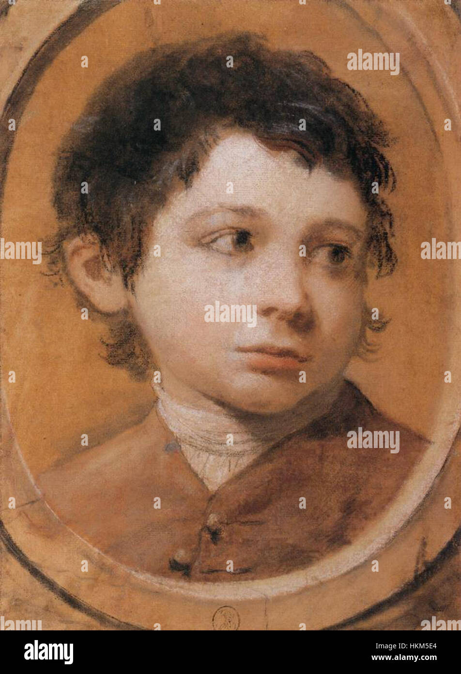 'Portrait of a Young Boy' by Ubaldo Gandolfi is an oil painting ...
