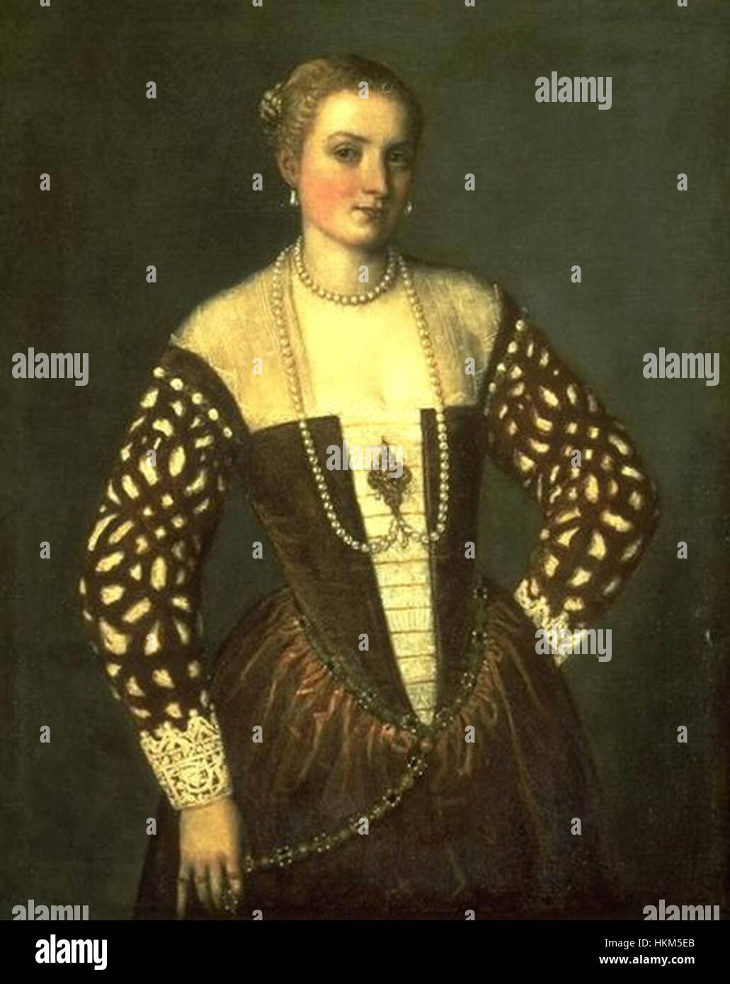 This portrait by Veronese, titled 'Portrait of a Woman,' represents a ...