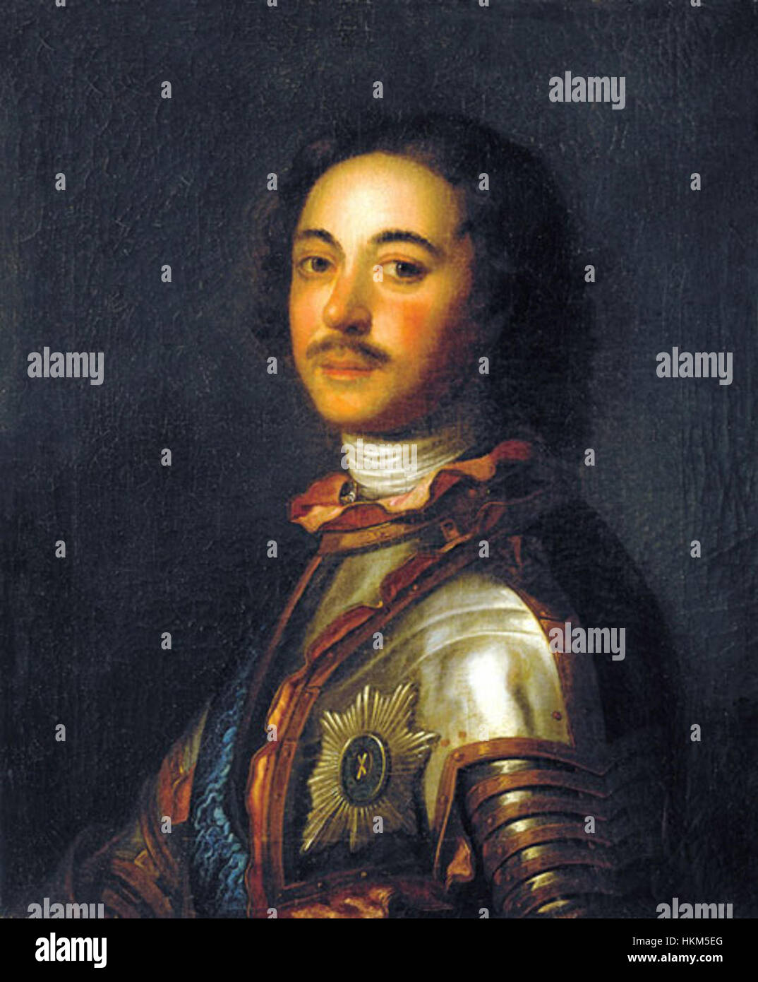An 18th-century portrait of Peter the Great, based on an original by ...