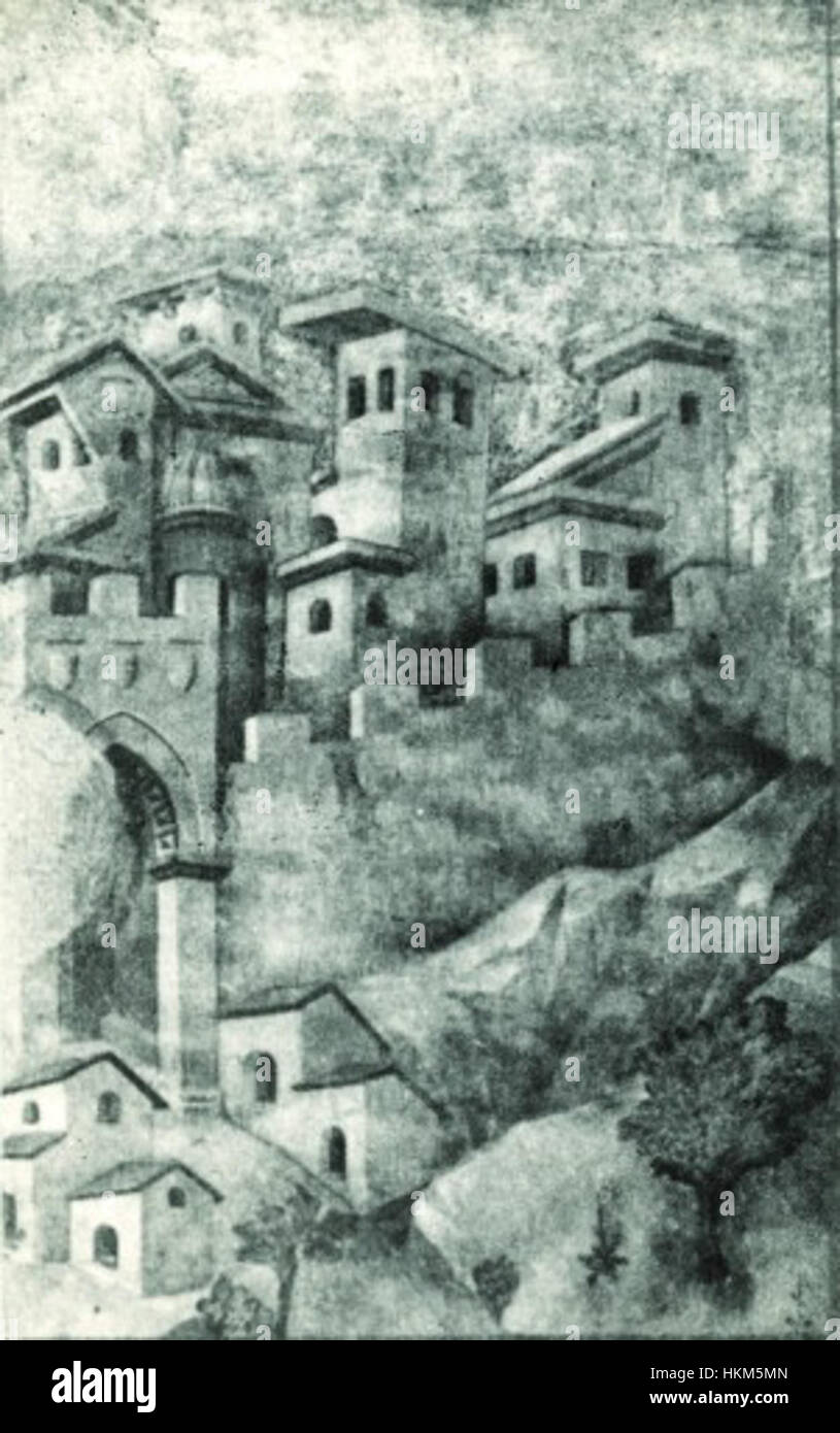 This artwork, 'Dono del Mantello' by Giotto, illustrates the religious ...