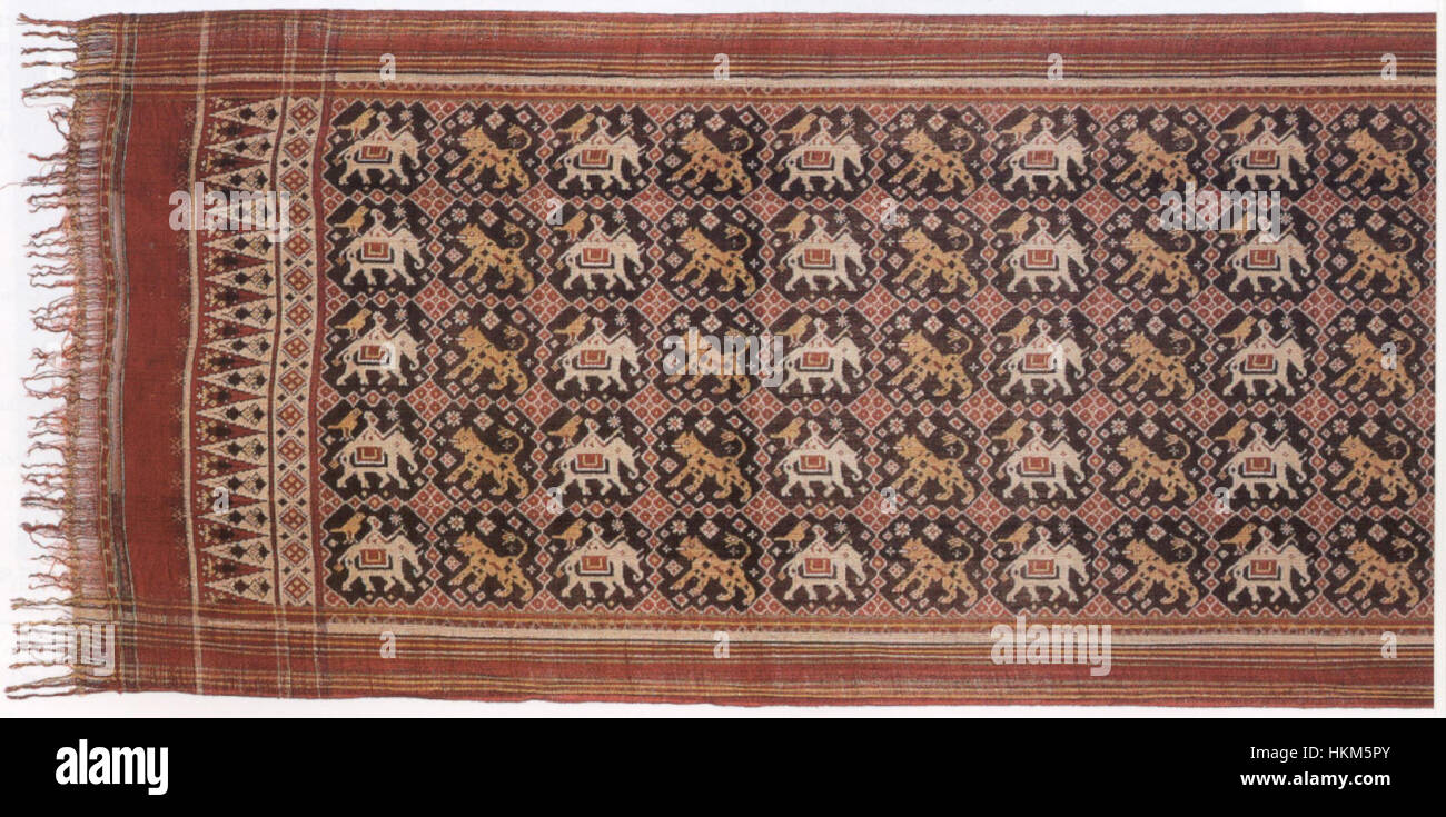 This textile, a *Patola* from Gujarat, India, is a ritual heirloom ...