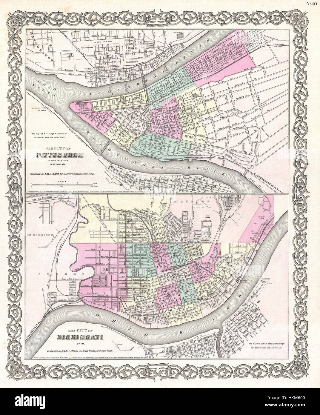 Pittsburgh historical map hi-res stock photography and images - Alamy