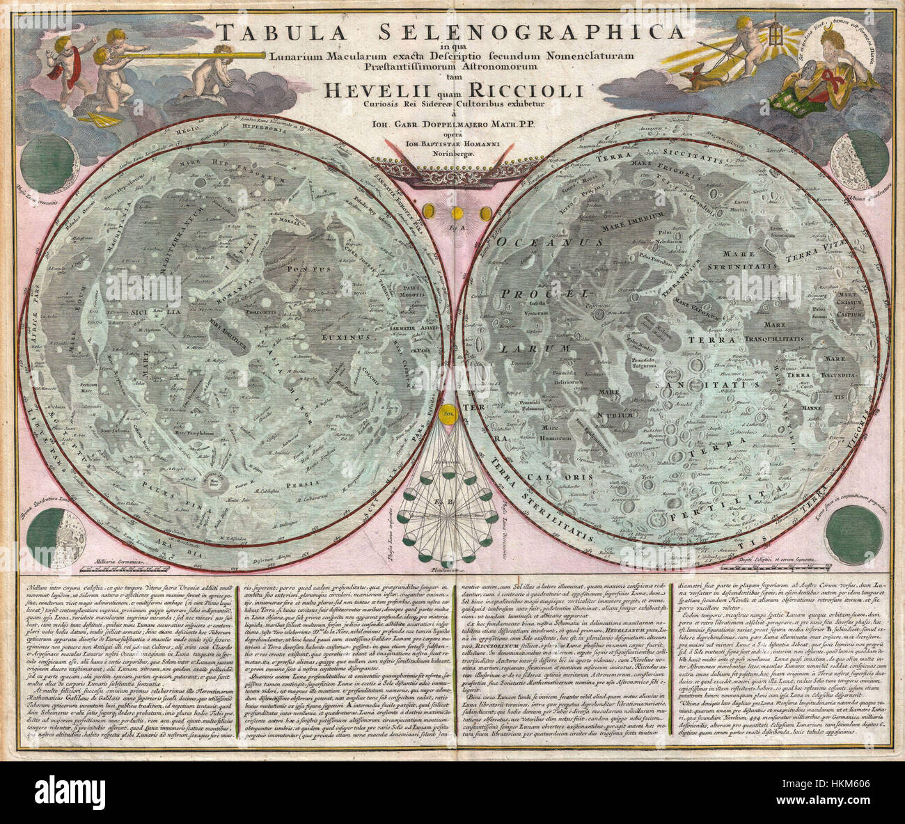 The 1707 map of the moon by Homann and Doppelmayr, *Tabula ...