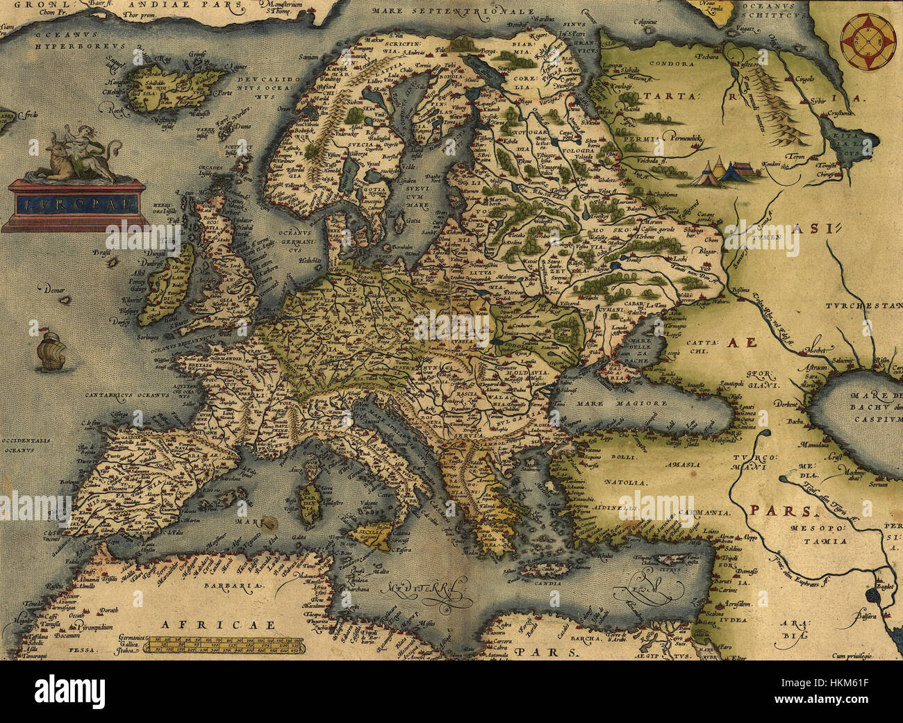 The 1572 map 'Europa' by Abraham Ortelius is one of the earliest and ...