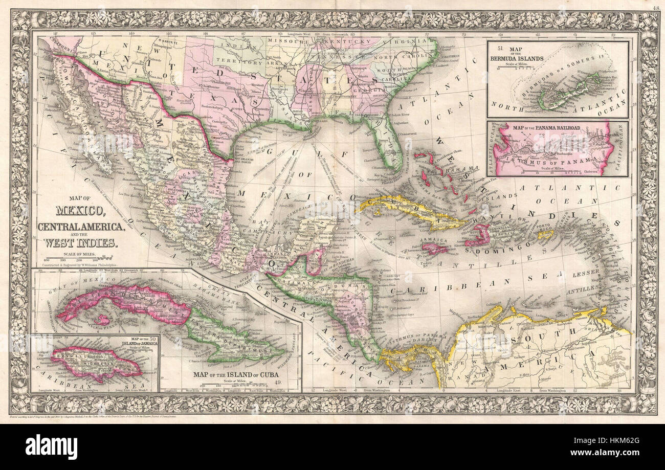 This 1866 map by Mitchell provides a detailed view of Mexico and the ...
