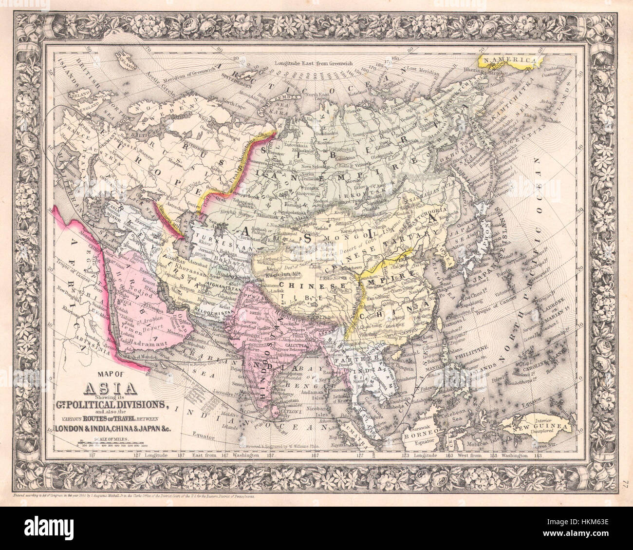 This 1864 map by S. Augustus Mitchell provides a detailed depiction of ...