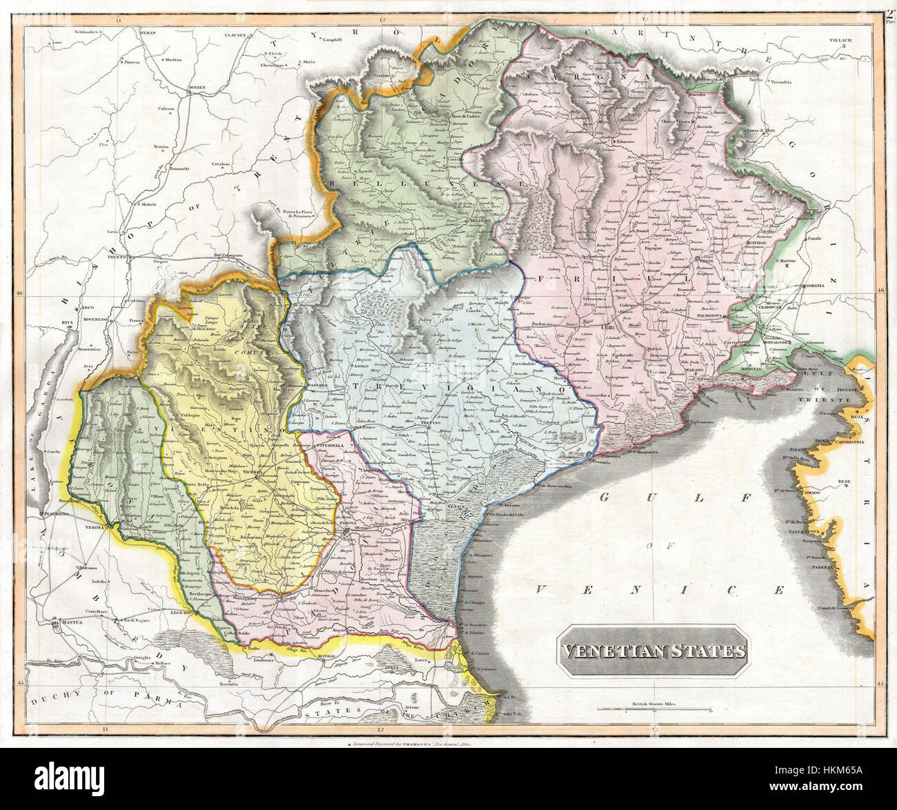 The 1814 Thomson Map of the Venetian States showcases the political ...