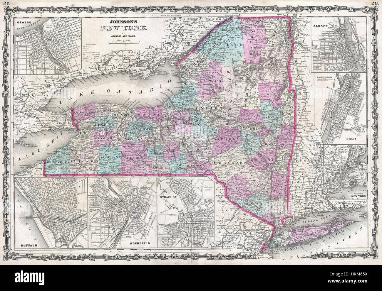 This historical map from 1862, created by Johnson, showcases the ...