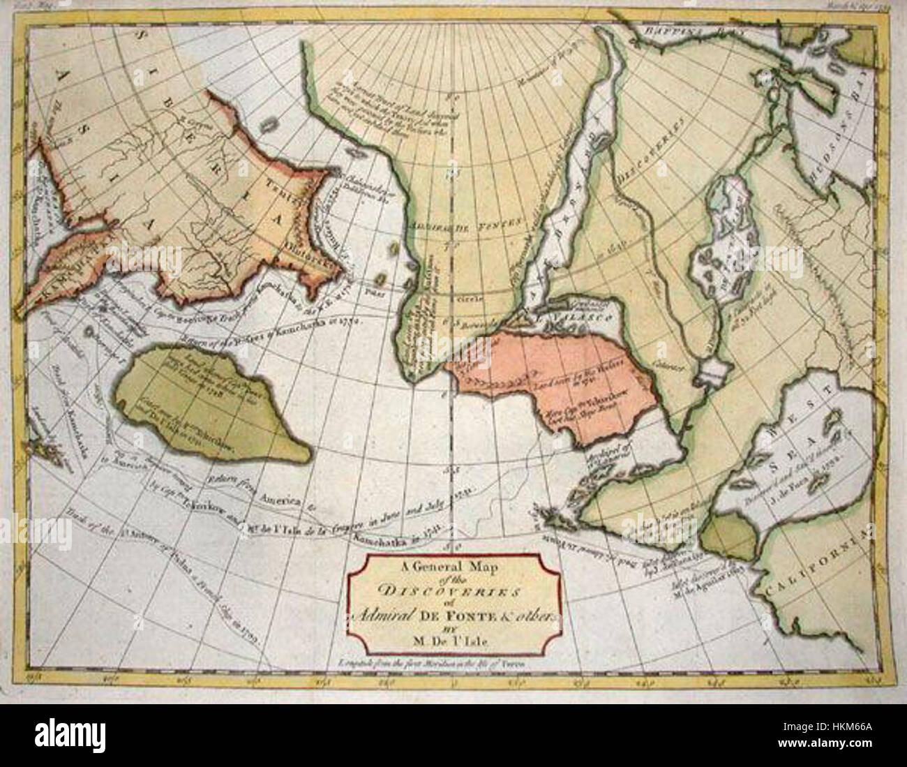 The 1754 De Fonte map illustrates an early European attempt to chart ...