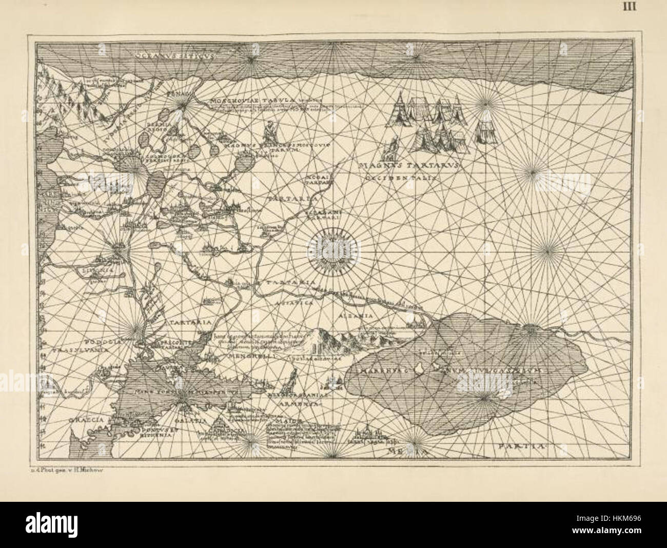 This 1525 map of Russia, created by Battist Agneze, offers a detailed ...
