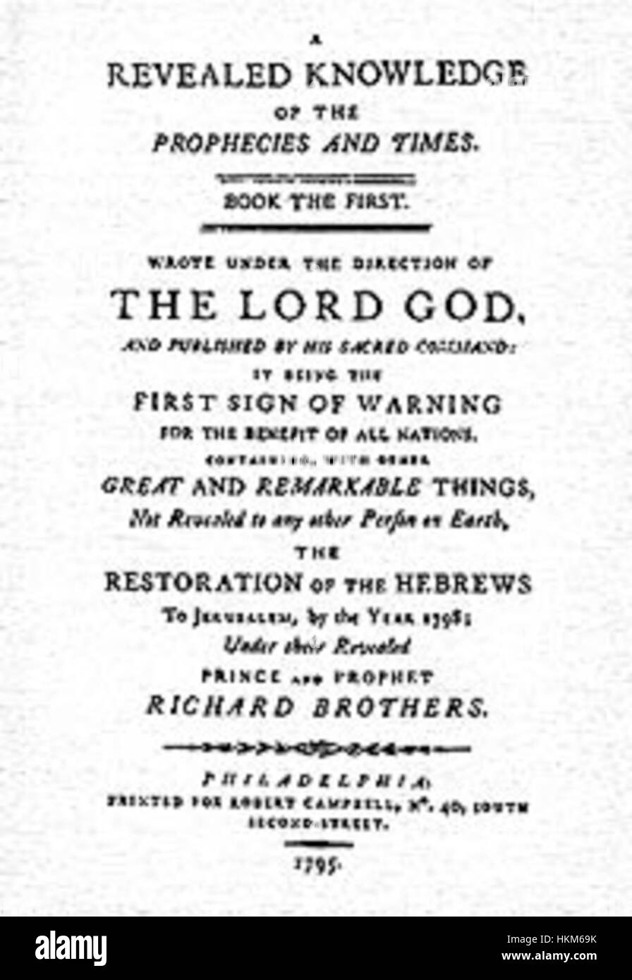 This artwork, titled 'A Revealed Knowledge of the Prophesies and Times ...