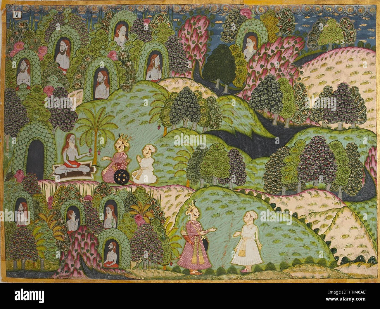 This 18th-century watercolor on gold paper depicts Sage Markandeya’s ...