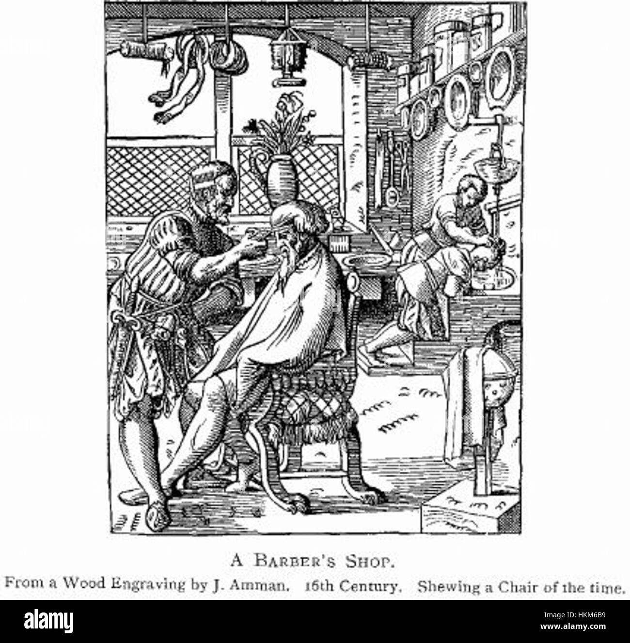 This 16th-century painting portrays a barber's shop, offering a glimpse ...