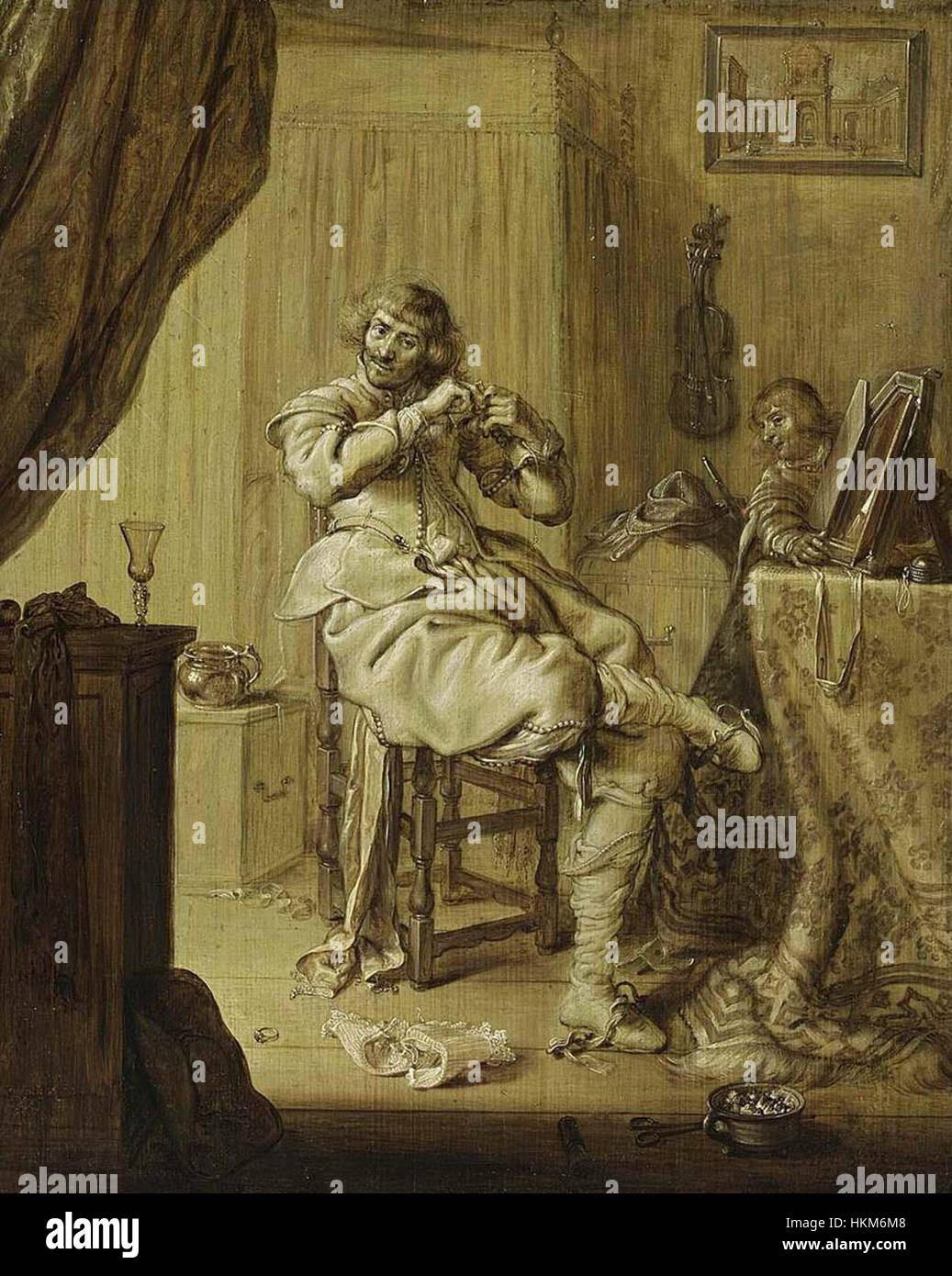 Adriaen Pietersz. van de Venne’s painting 'A Cavalier at His Dressing ...