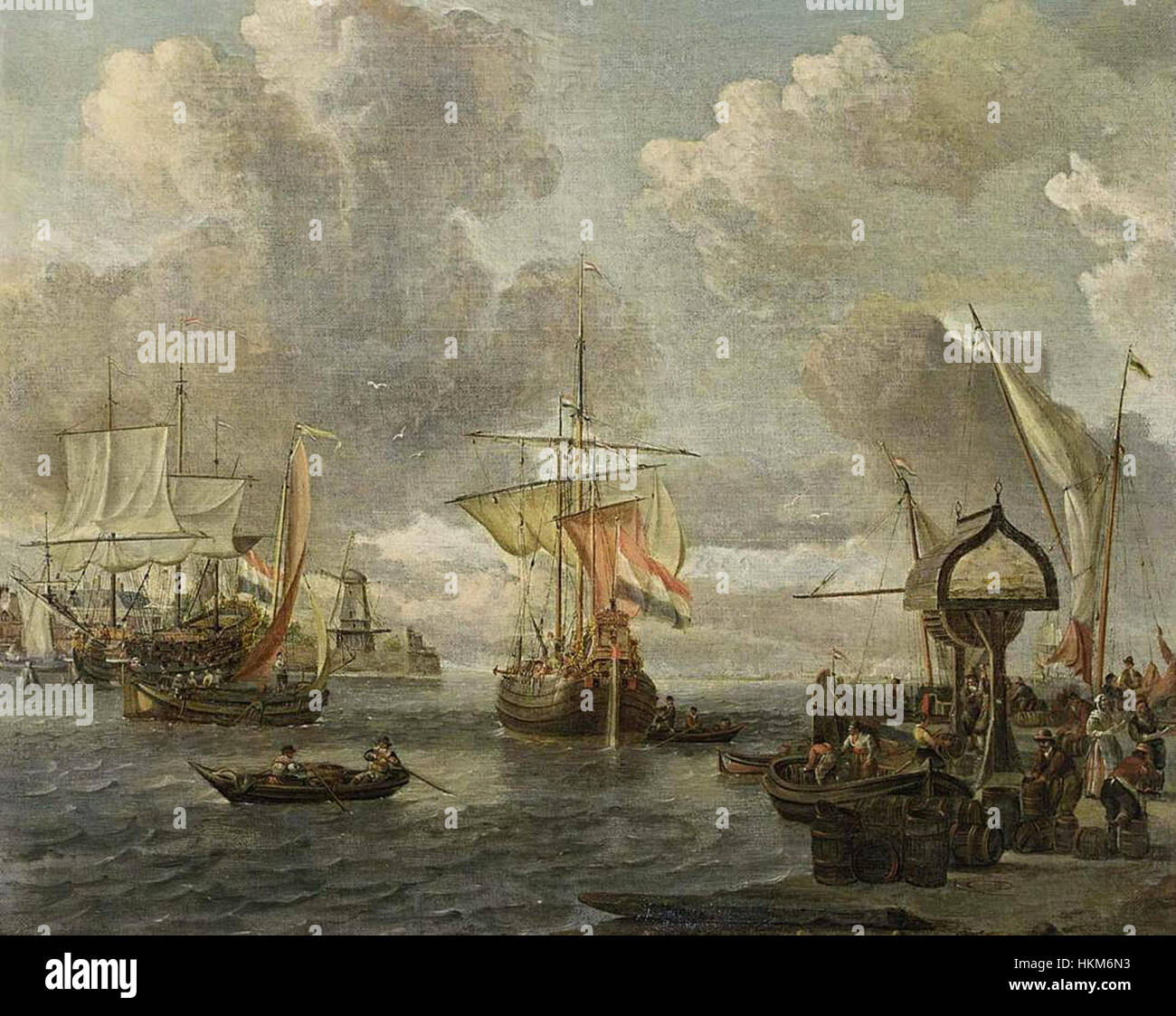 Abraham Storck’s painting ‘View of a Harbour on the Zuiderzee ...