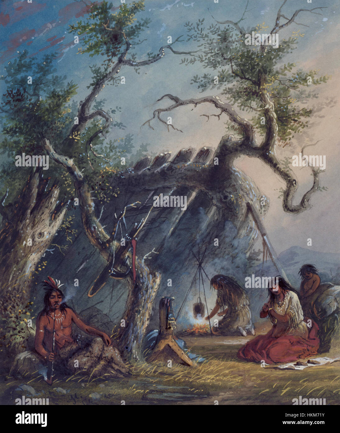 Alfred Jacob Miller’s 'Indian Lodge' is an iconic work depicting Native ...