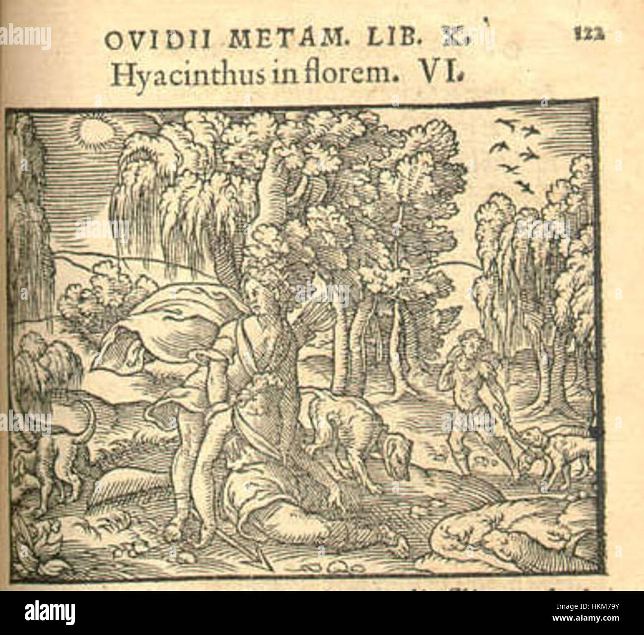 The illustration 'Apollo e Giacinto' from the 1563 edition of ...