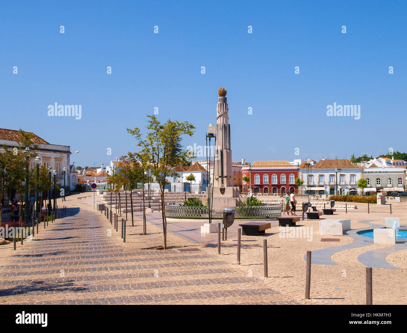 Praça da republica, main square in Tavira, Portugal Stock Photo - Alamy