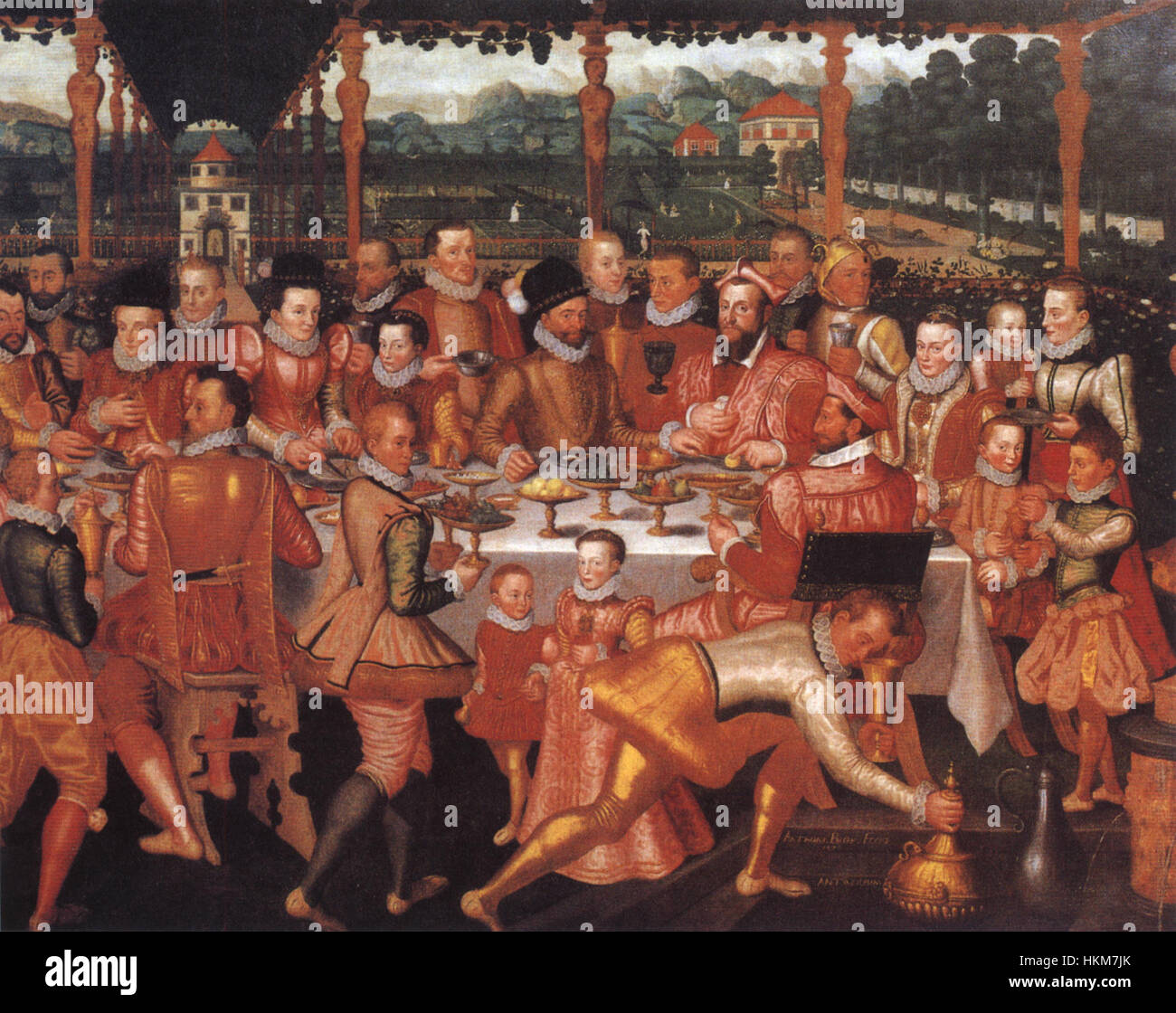 The *Festtafel* by Anthony Bays Hohenemser, created in 1578, depicts a ...