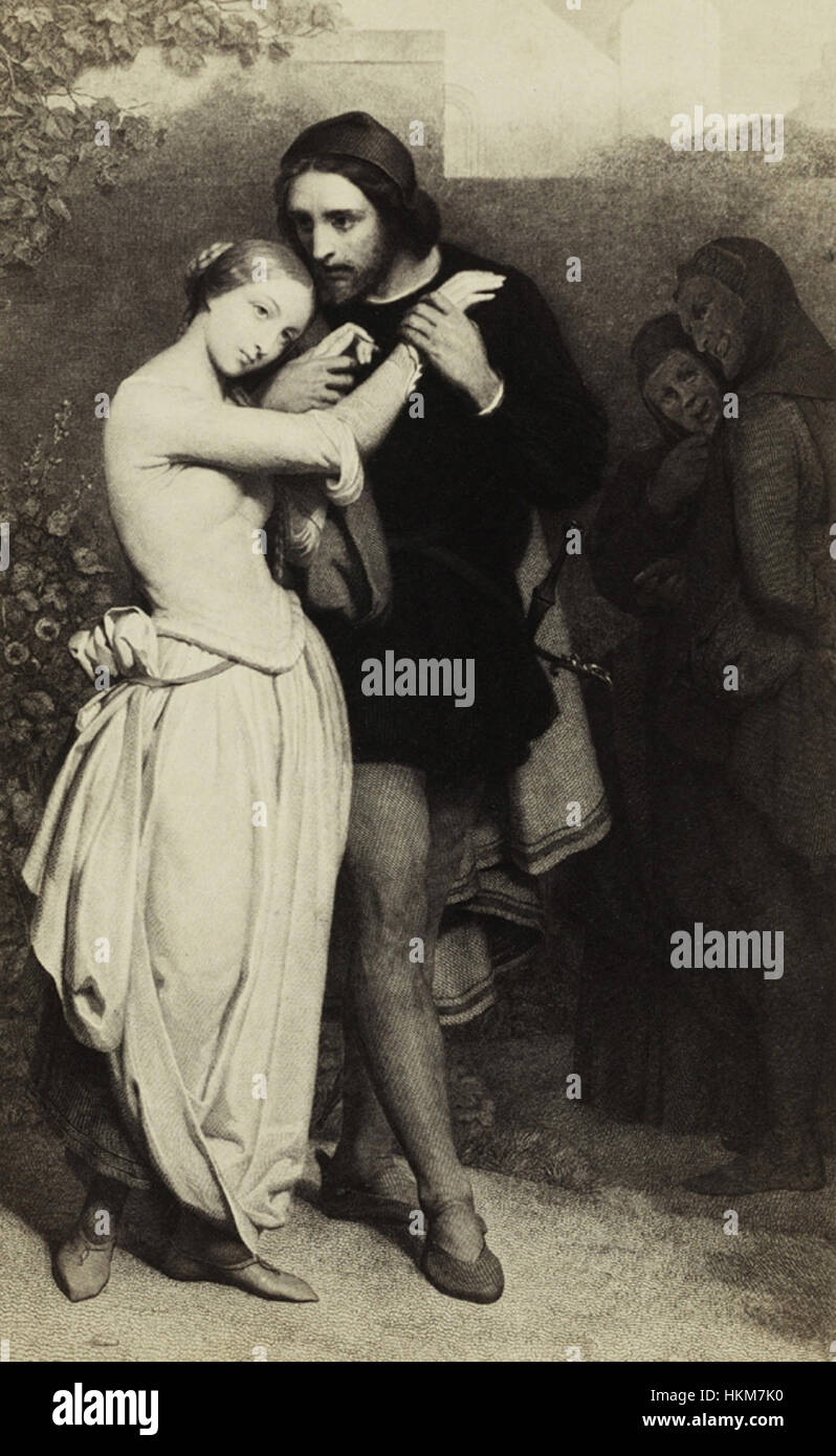 'Faust et Marguerite' by Ary Scheffer captures a dramatic moment from ...