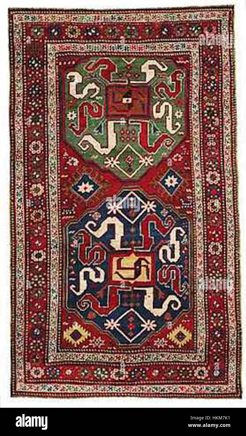 This 1892 Armenian dragon rug, measuring 193x122 cm, hails from the ...