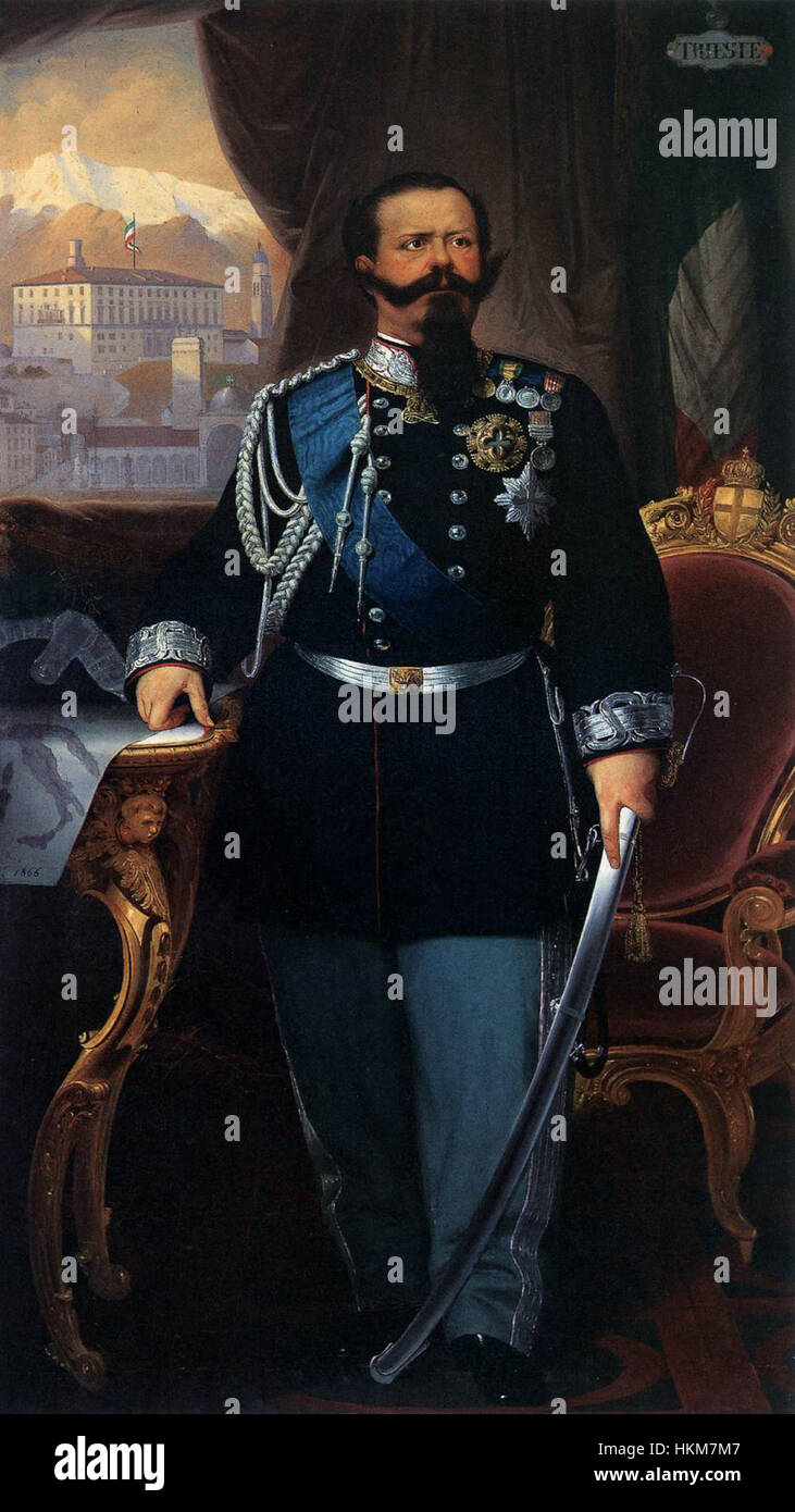A portrait painting of King Victor Emanuel II by Antonio Dugoni. The ...