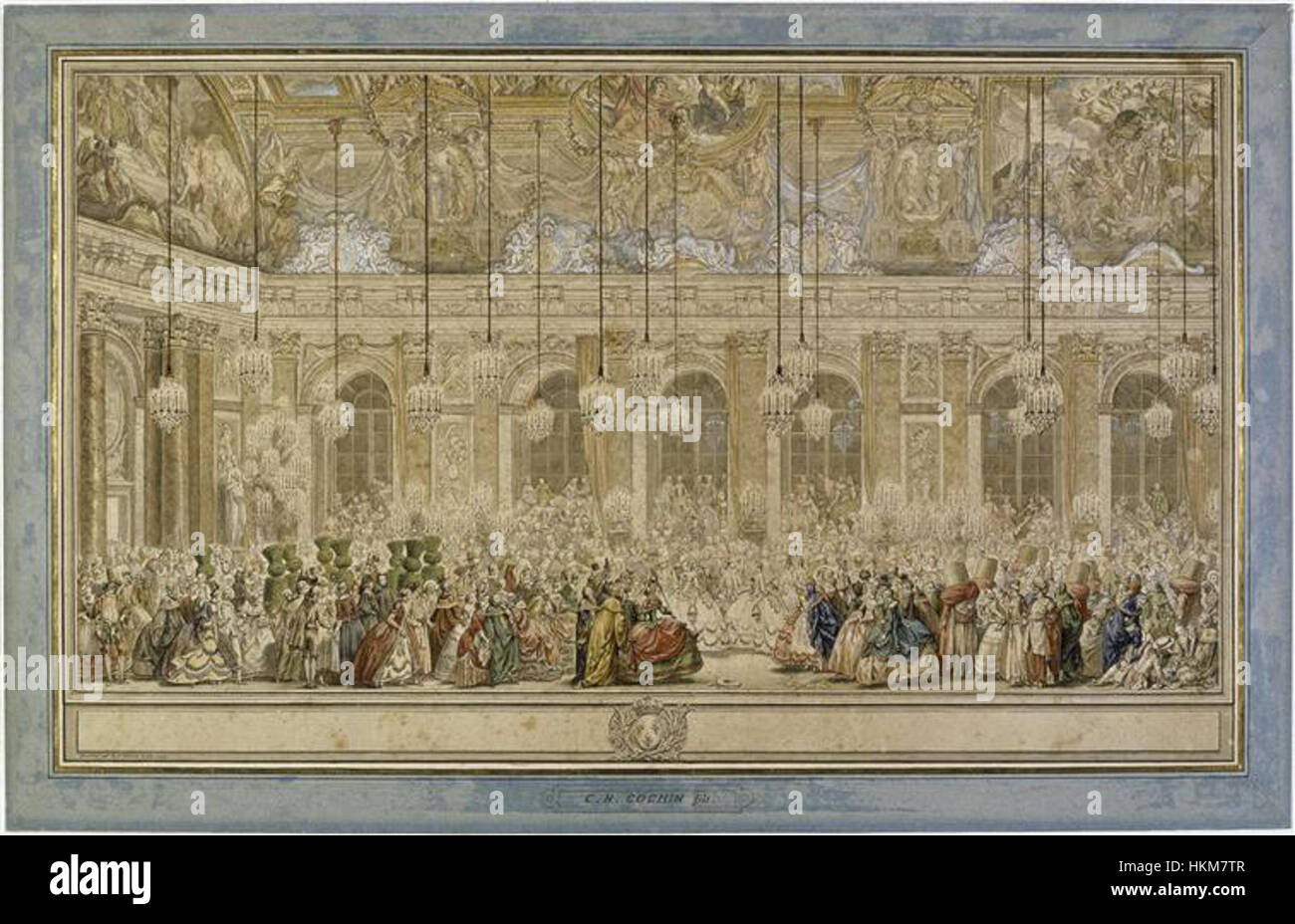This image depicts the grand 'Bal des Ifs,' a famous ball held at the ...