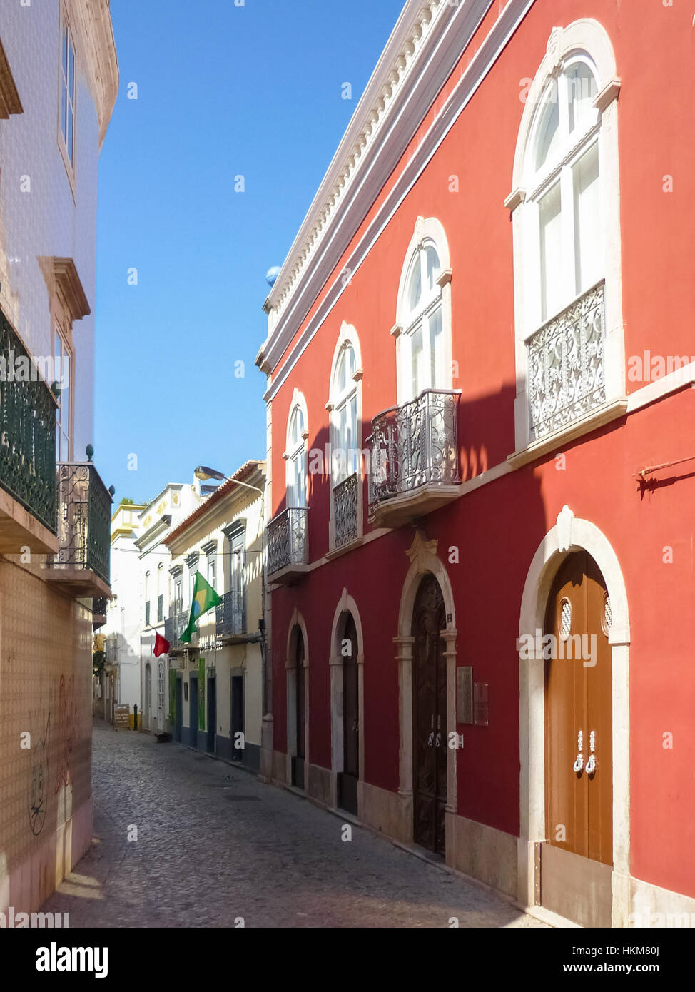 Street in Tavira, Portugal Stock Photo - Alamy